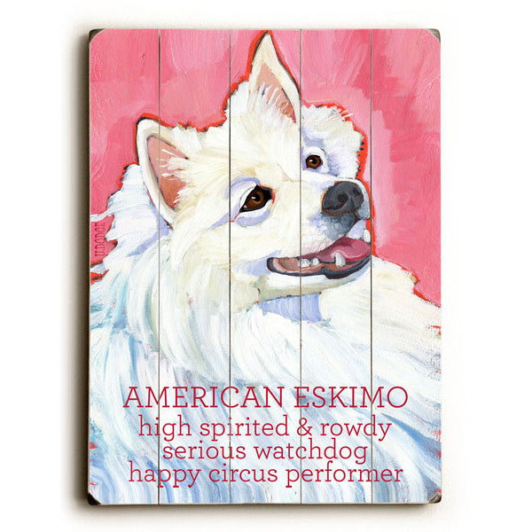American Eskimo Wood Sign