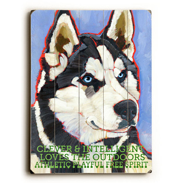 Siberian Husky Wood Sign