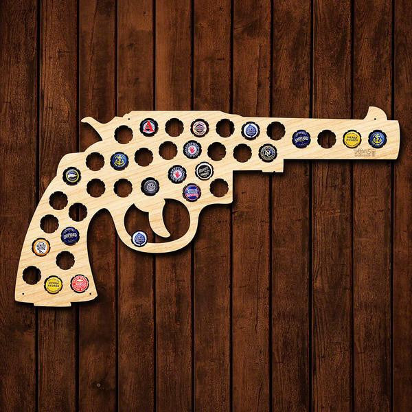 Classic Revolver Bottle Cap Sign