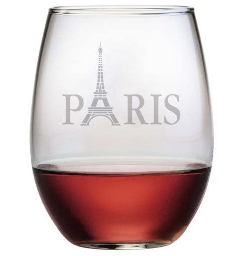 Paris Stemless Wine Glasses ~ Set of 4