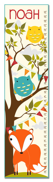 Fox and Owls Personalized Growth Chart
